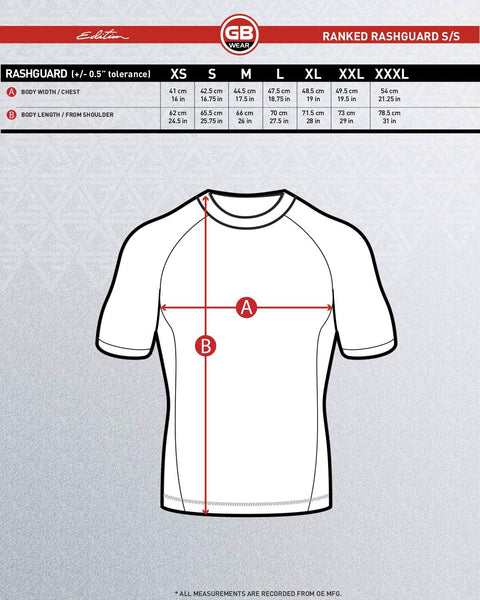 GB Edition S/S Ranked Rashguard - Blue – GB Wear Canada